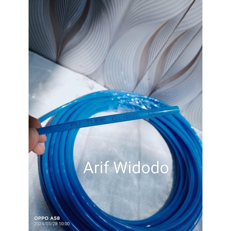 Jual selang pu ukuran 6x4mm harga per meter / selang pneumatic | Shopee Indonesia