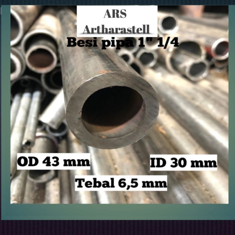Jual pipa besi 1 1/4 inch od 43 mm id 30 mm tebal 6,5 mm | Shopee Indonesia
