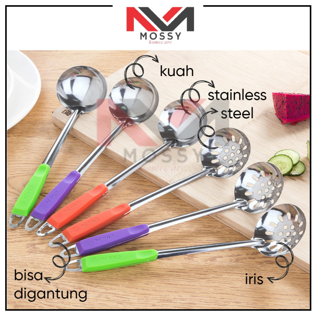 Jual MOSSY Centong Sayur Sendok Sup Kuah Stainless Steel Anti Panas ...
