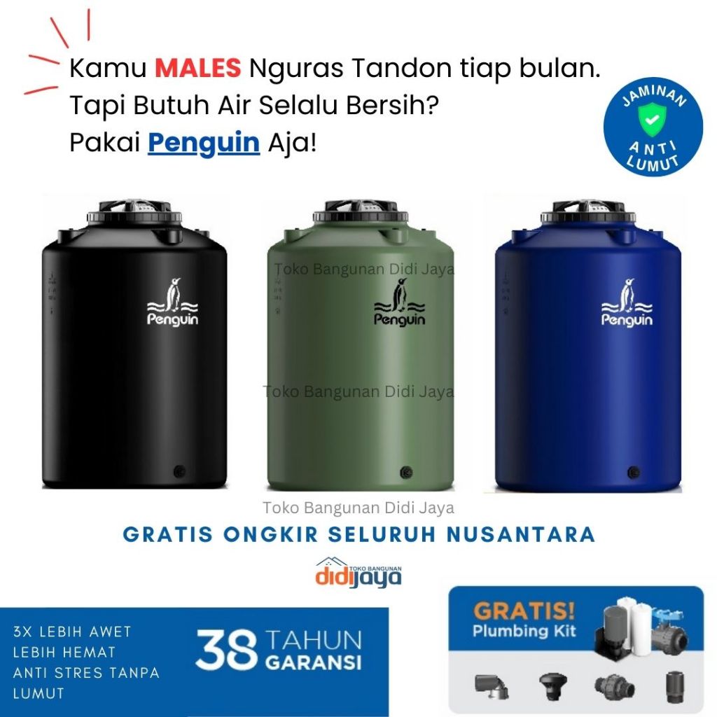 Jual Tandon Air Penguin Anti Lumut Toren Air Tangki Air Penguin TB 70 ...