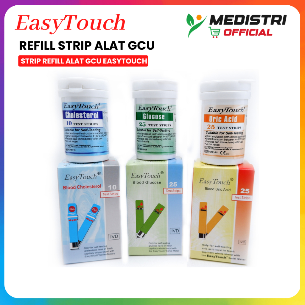 Jual Easy Touch Refill Strip Gula Darah Glucosa Asam Urat Uric Acid ...