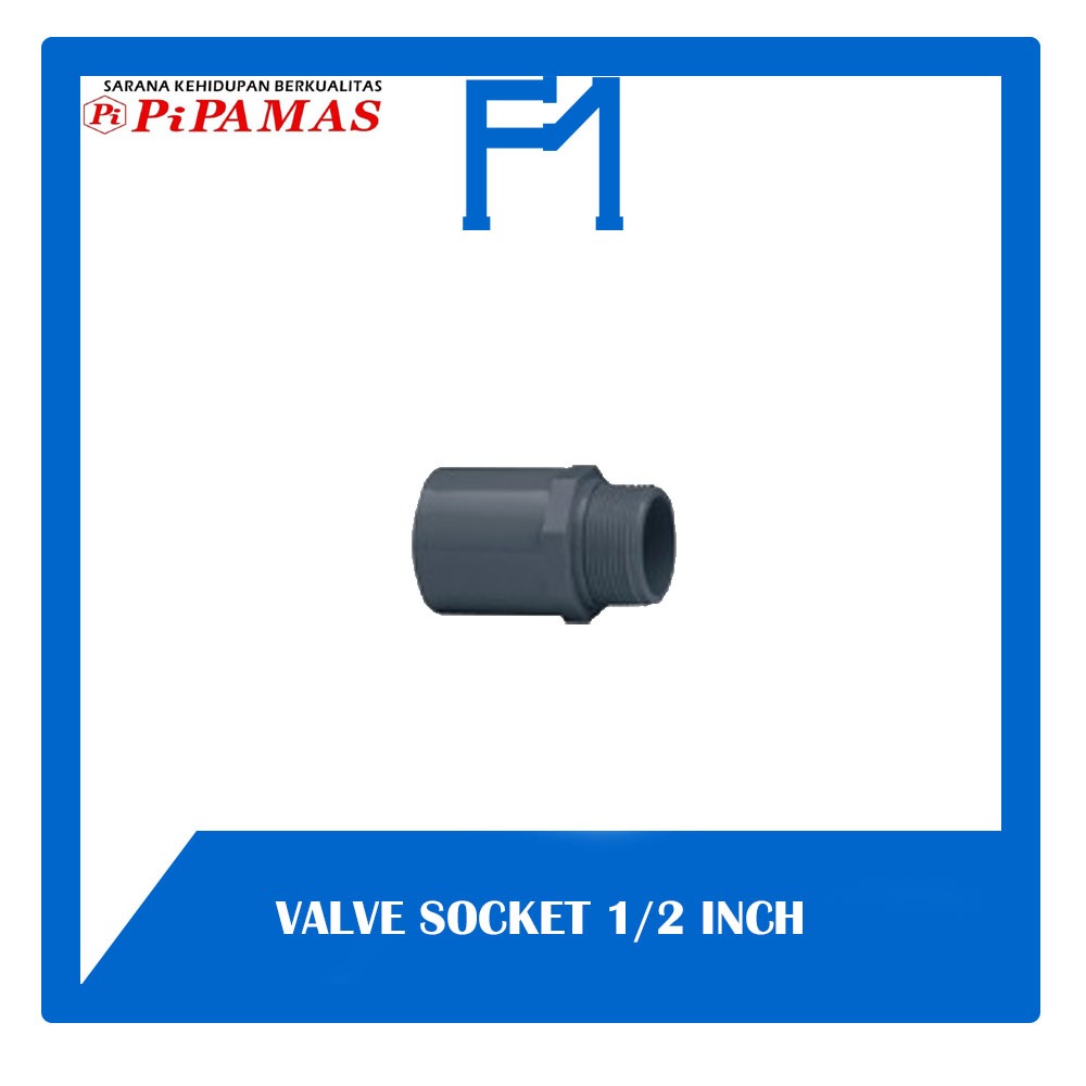 Jual VALVE SOCKET AW 1/2 INCH PIPAMAS SAMBUNGAN FITTING PIPA AIR PVC ...