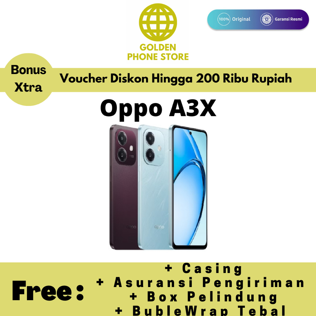 Jual OPPO A3X 4GB/128GB - Original & Garansi Resmi Oppo Indonesia ...