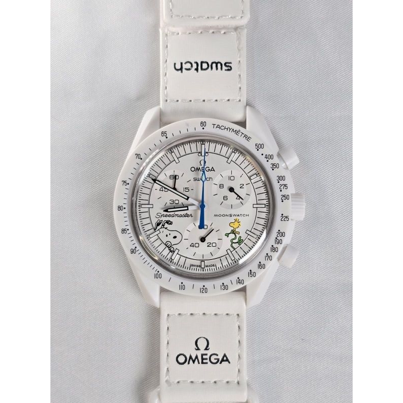 Jual Jam Tangan Omega X Swatch Snoopy Clone 1:1 40mm Putih | Shopee ...