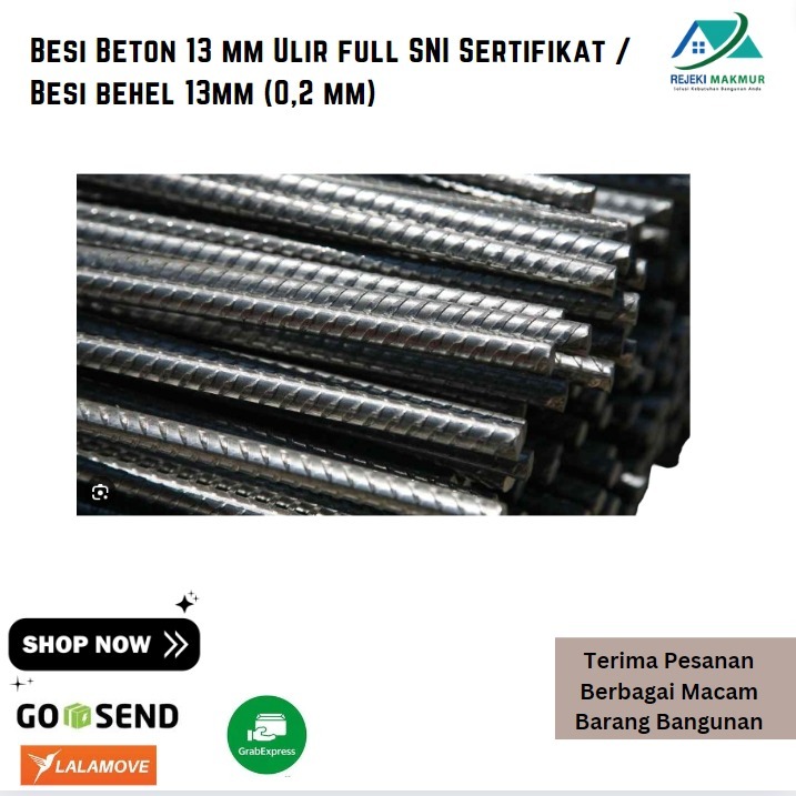 Jual Besi Beton 13 mm Ulir full SNI Sertifikat / Besi behel 13mm (0,2 mm) | Shopee Indonesia