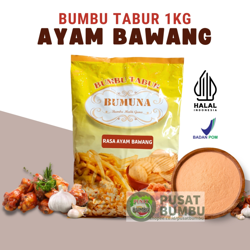 Jual Bumbu Tabur Ayam Bawang 1Kg Bumuna / Bubuk Tabur Bumbu Keripik ...
