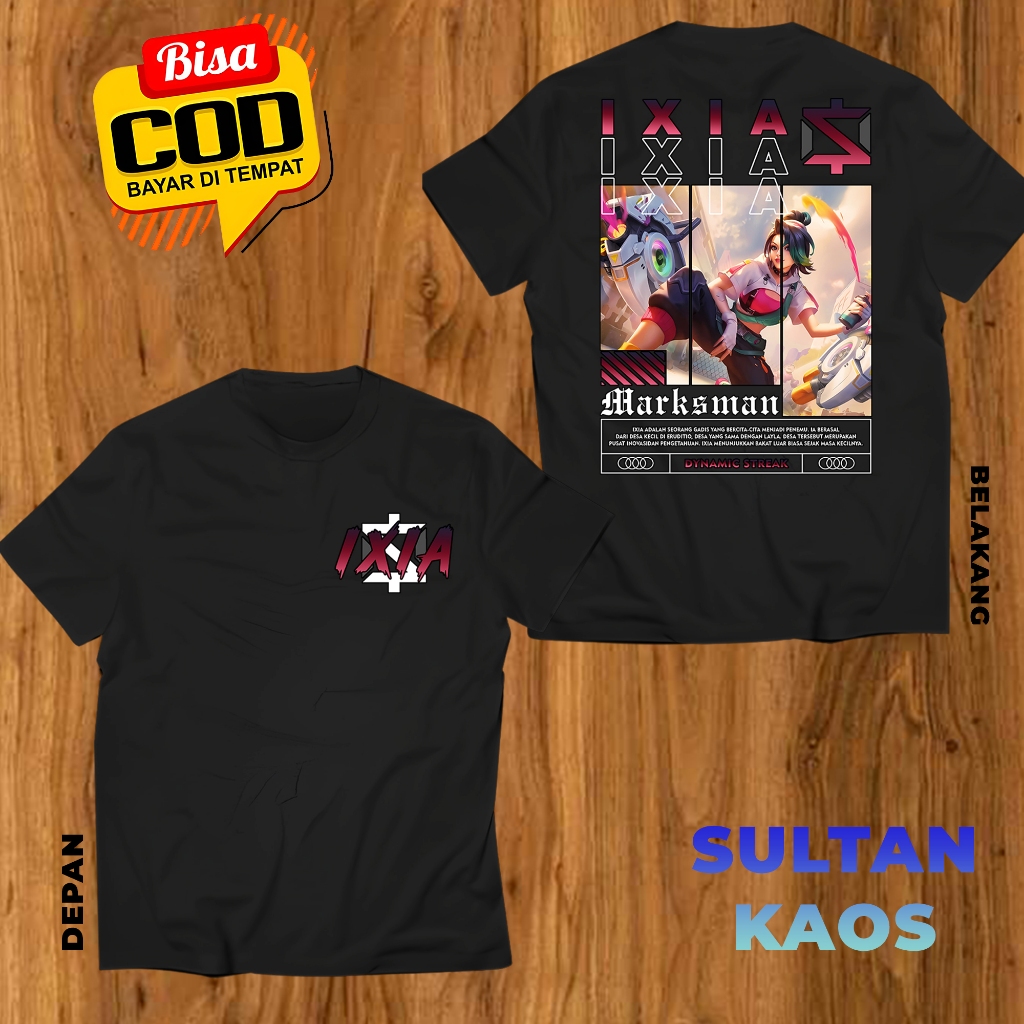 Jual KAOS DEWASA GAME MOBA IXIA DYNAMIC STREAK BAJU ML IXIA MARKSMAN ...