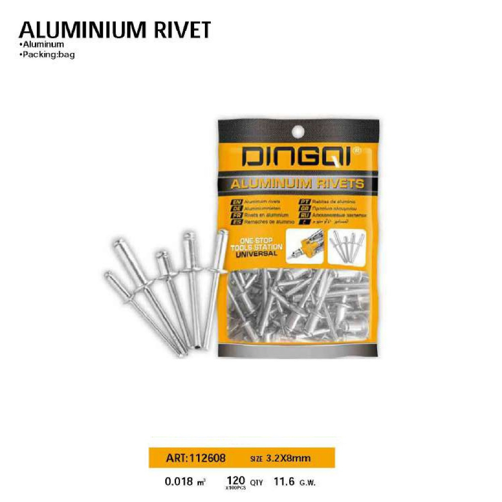 Jual DINGQI Paku Rivet Aluminium Rivet Nail 1 Pack (50 Pcs / 100Pcs ...