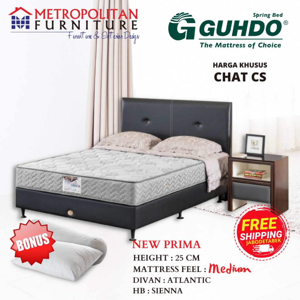 Jual Kasur Springbed Guhdo New Prima Spring bed Full Set | Shopee Indonesia
