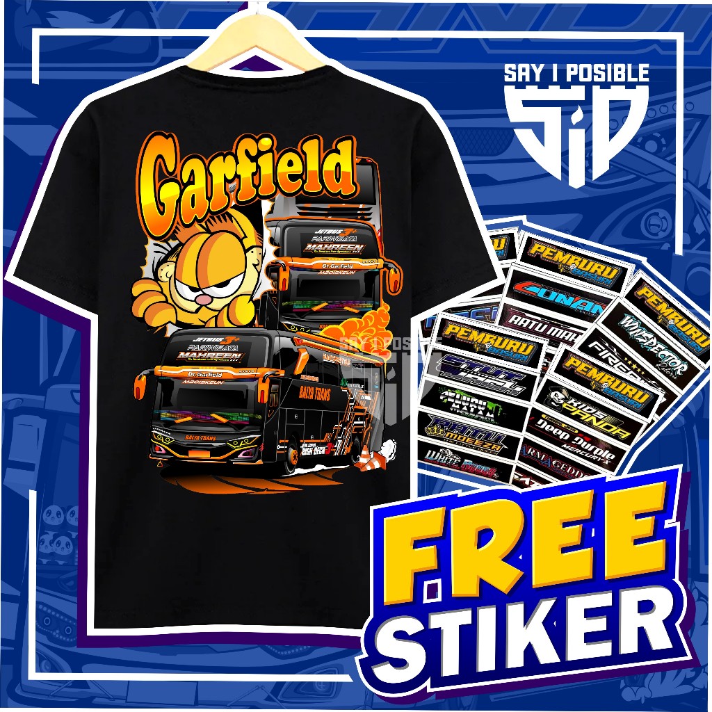 Jual ( FREE STIKER ) KAOS BIS BAJU GARFIELD MAHREEN BISMANIA KAOS ...