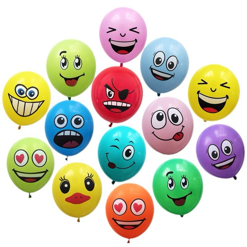 Jual Balon latex emoticon/smiley/karakter emoji 1 pak 100 pcs | Shopee ...