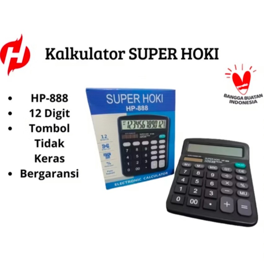 Jual *KALKULATOR BESAR 12 DIGIT SUPER HOKI HP-888 DIGITAL | Shopee ...