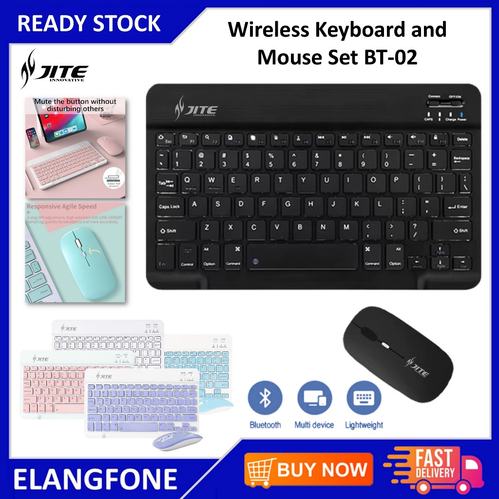 Jual JITE Wireless Keyboard & Mouse Set BT-02 Bluetooth 5.0 Wireless 2 ...