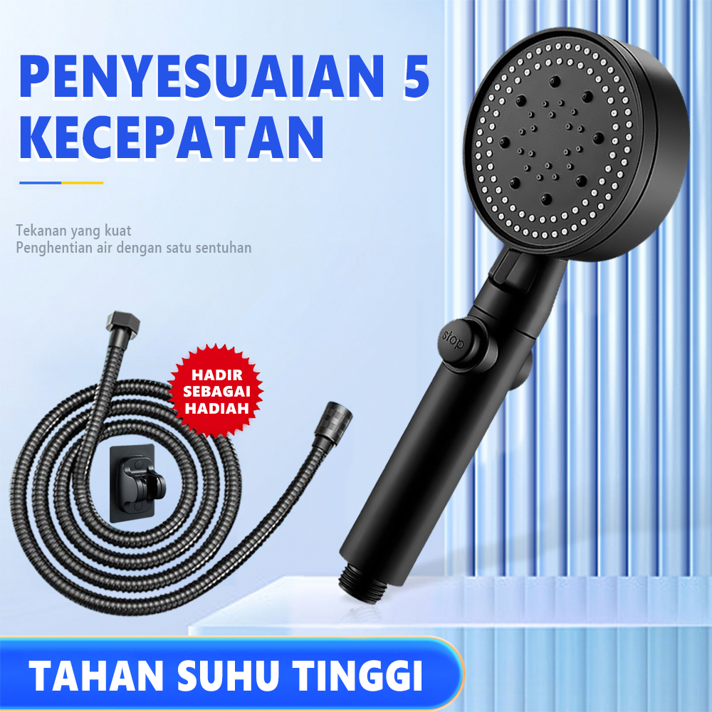 Jual Portable Kamar Mandi Shower Set 4In 1 Kepala Shower Set Mandi Hitam Premium Shower Head Set ...