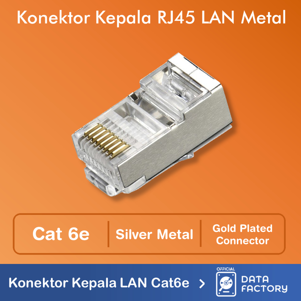 Jual Konektor Connector RJ45 Kepala LAN RJ45 CAT6 / CAT6e FTP STP ...