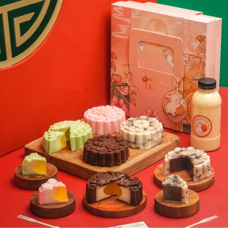Jual Flower Mooncake Pudding Isi 4 Pcs / Chocolate / Vanilla Oreo ...