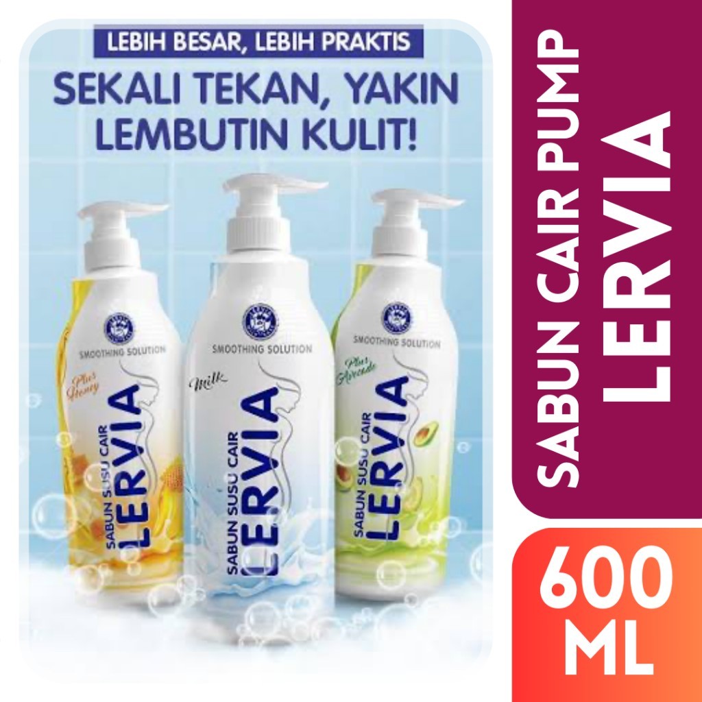 Jual LERVIA Sabun Mandi Cair Body Wash 600ml (Kemasan Botol) | Shopee ...