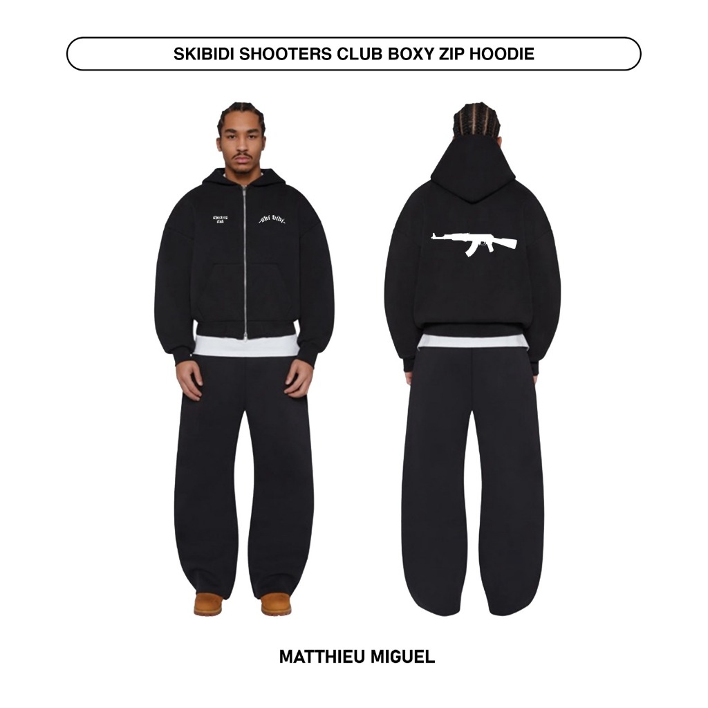 Jual MATTHIEU MIGUEL - SKIBIDI SHOOTERS CLUB BOXY ZIP HOODIE - 300GSM ...