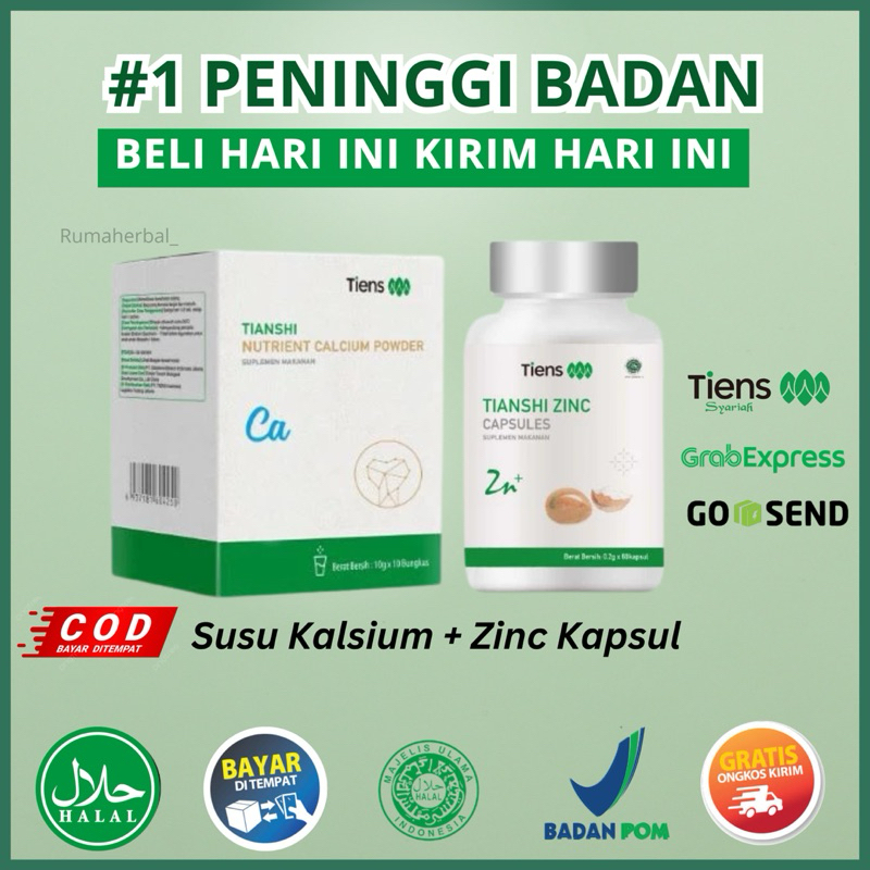 Jual Tiens Peninggi Badan Remaja Susu Kalsium & Zinc Kapsul - Tianshi ...