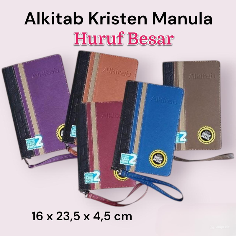 Jual Alkitab Kristen Manula Huruf Besar TB 2 064 Venta Sampul Tali ...