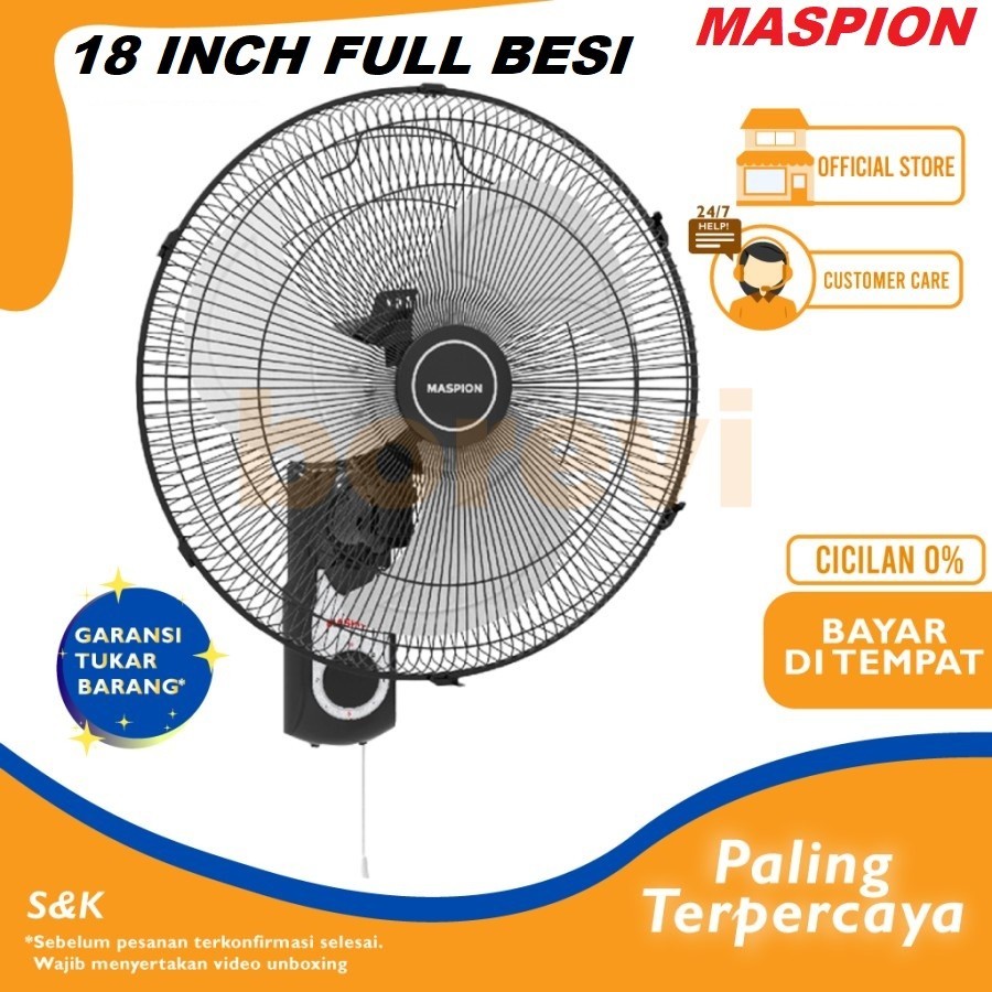 Jual Maspion PW- 1809 W Wall Fan 18 Inch Kipas Angin Dinding Besi 3 ...