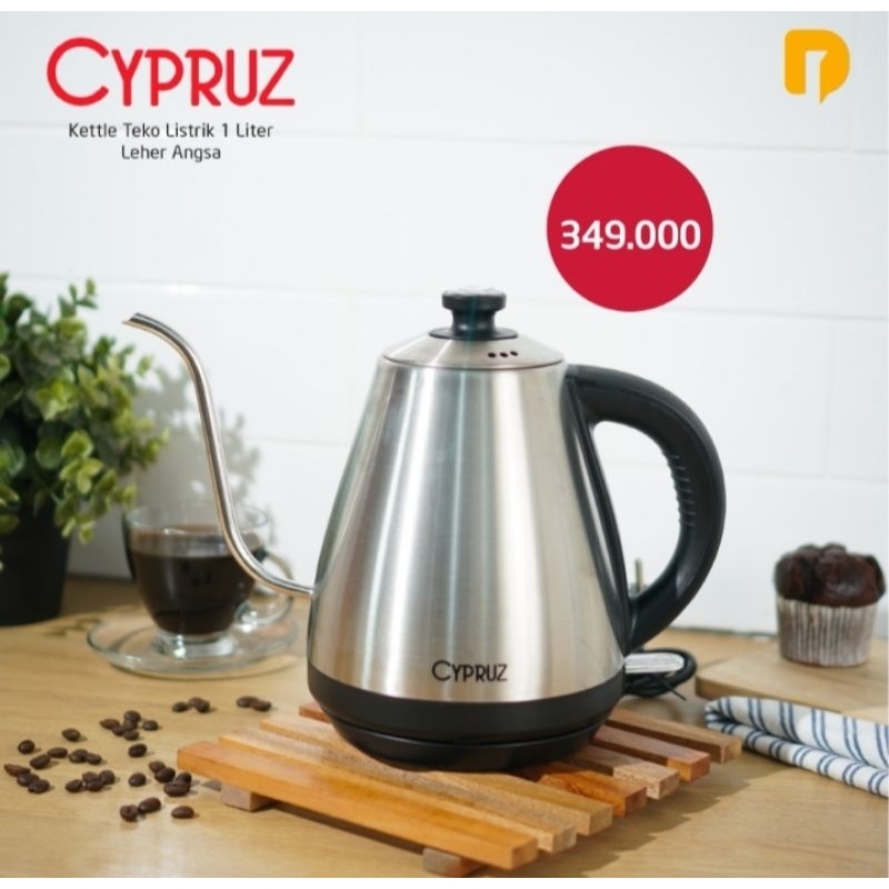 Jual Cypruz Kettle Teko Listrik Dengan Corong Unik 1 Liter Leher Angsa ...