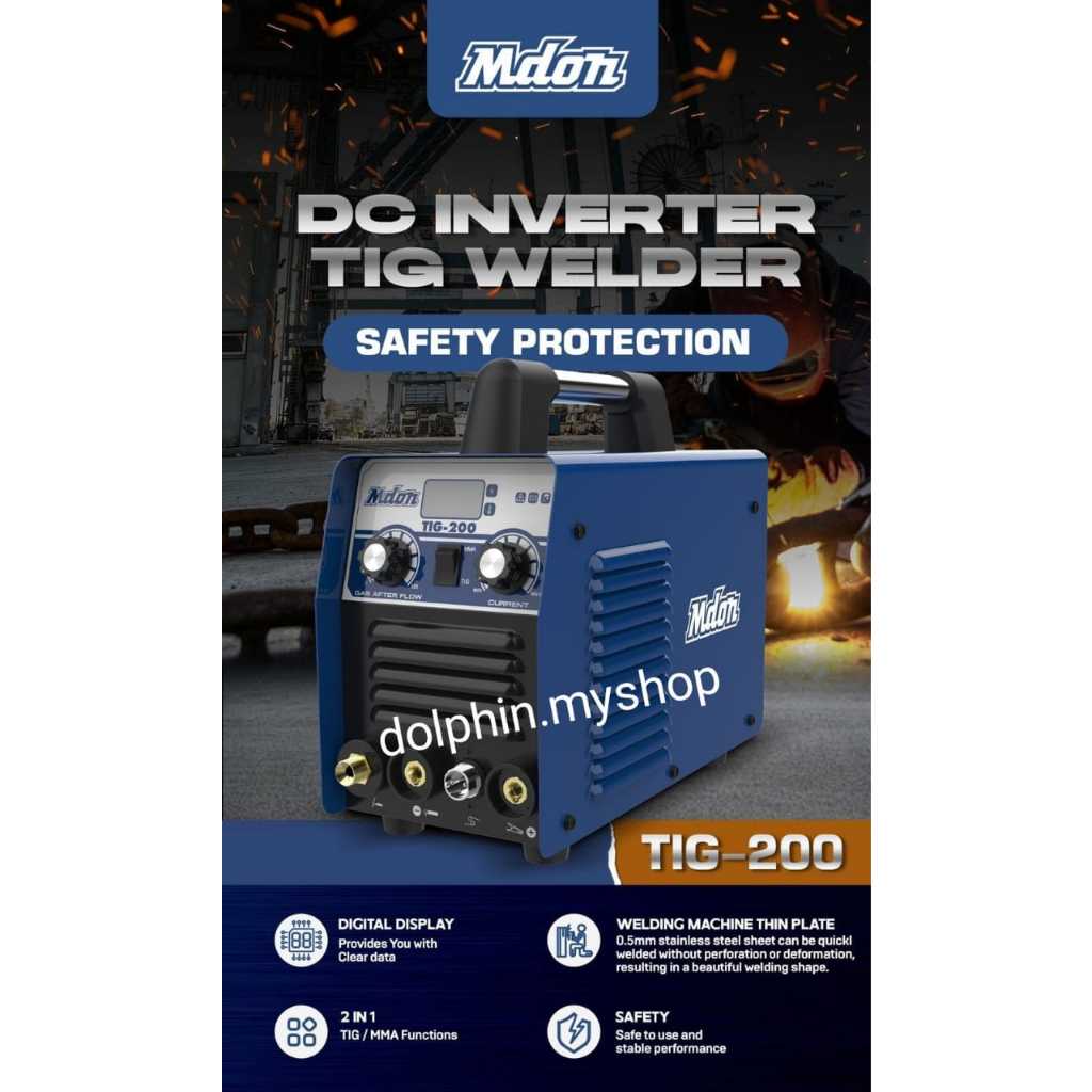Jual Mesin Las Tig 200A MDON TIG 200 2 In 1 MMA dan TIG DC Inverter Tig ...