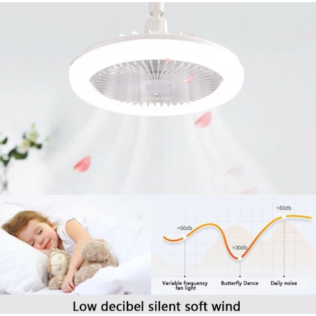 Jual Lampu Kipas Angin AC E27 30/50Watt Lampu Plafon Remote Control LED ...
