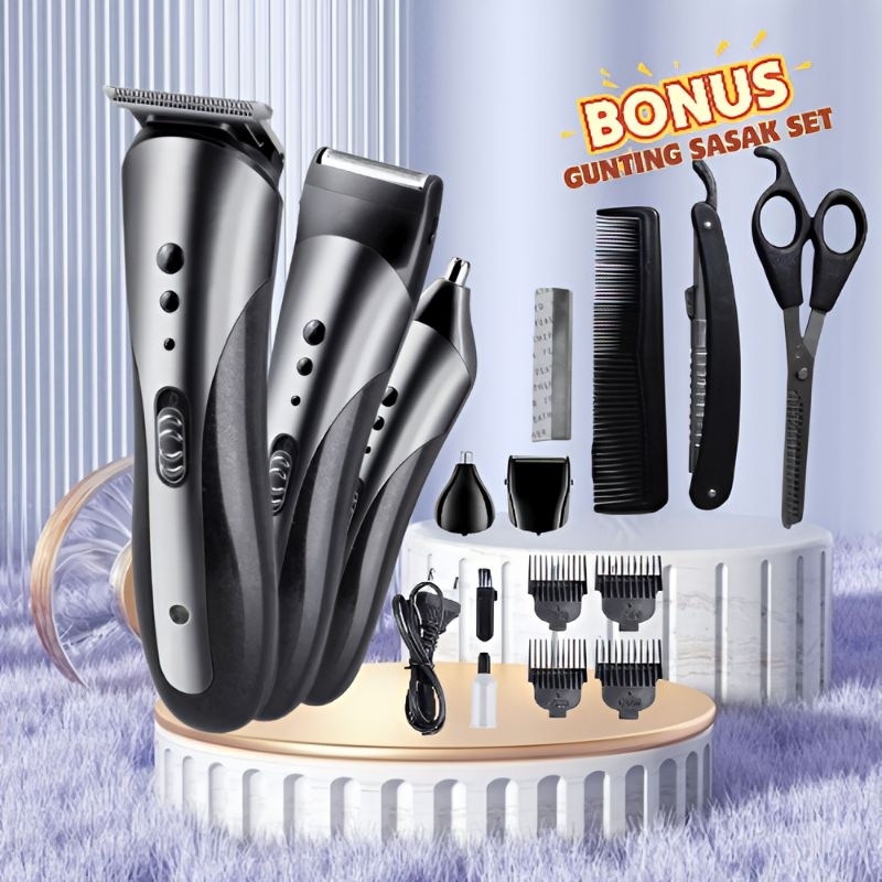 Jual Alat Cukur Rambut Elektrik Portable Mesin Cukur Kumis Jenggot dan Bulu Hidung 3 in 1 Cukur ...