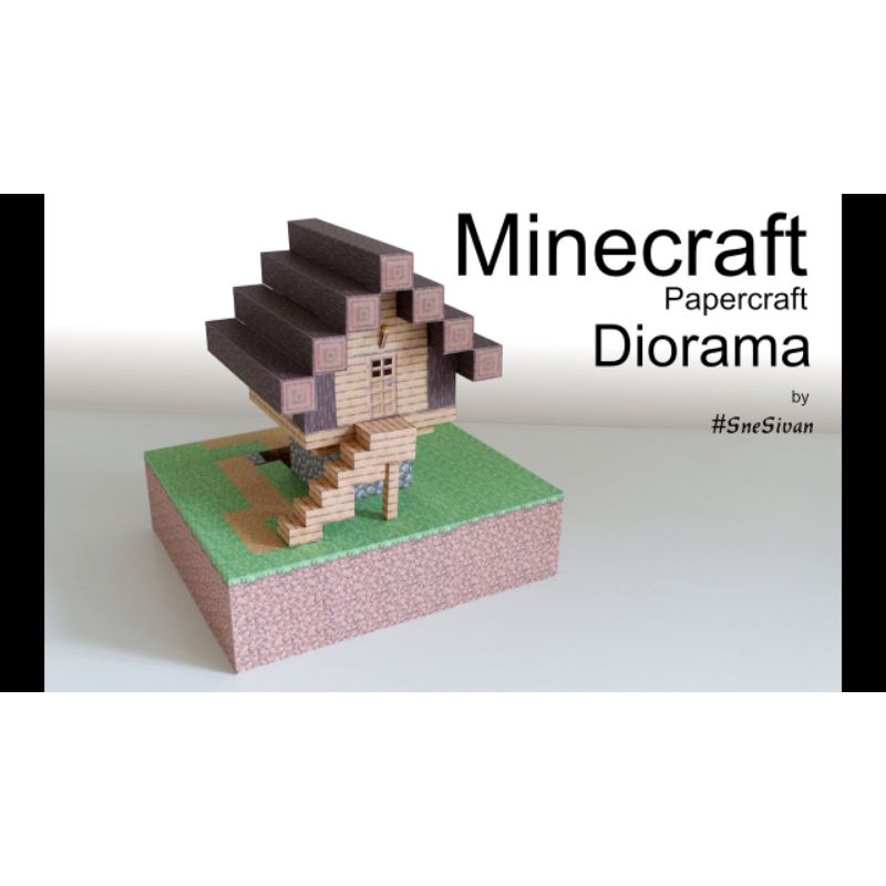 Jual Lembaran pola papercraft diorama rumah minecraft (2PP-A19 ...