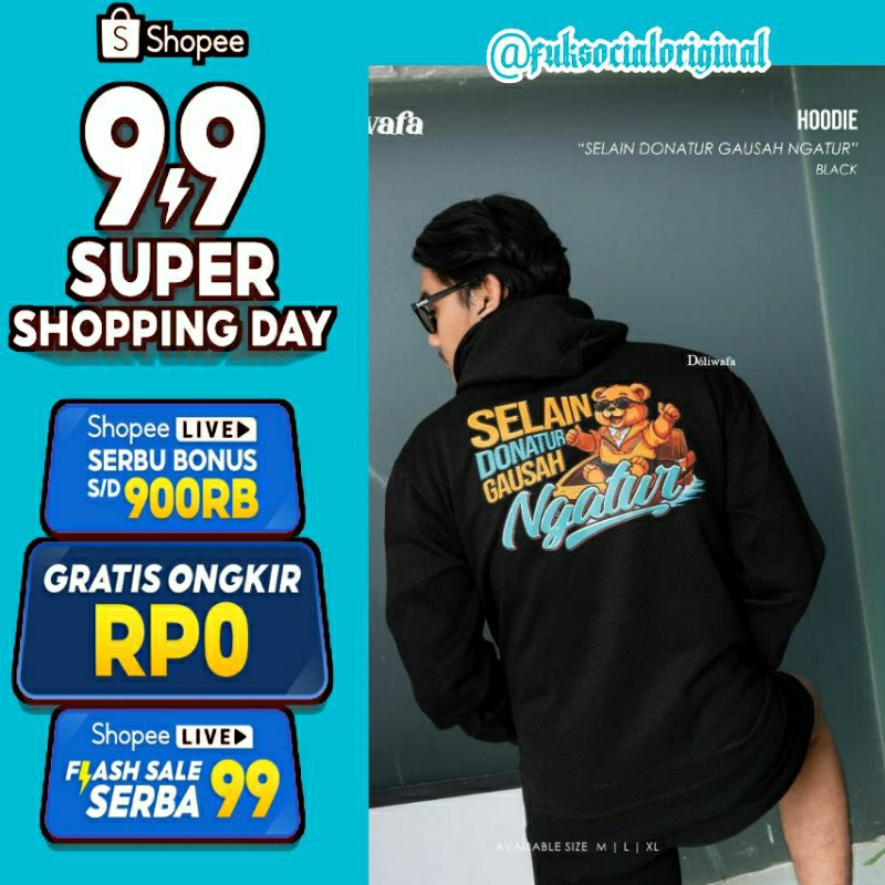 Jual [ FREE STIKER ] SWEATER HOODIE REGULAR DILARANG NGATUR BLACK ...