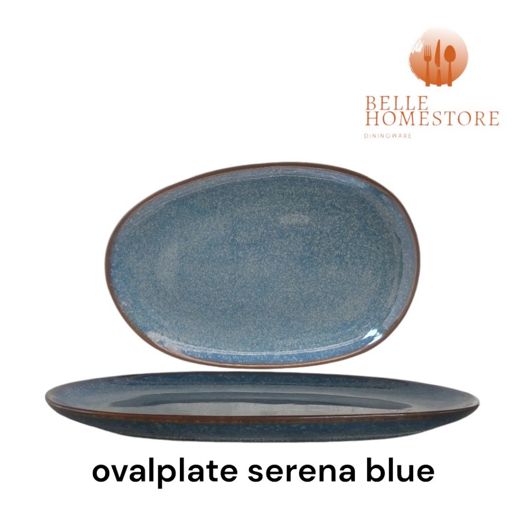 Jual PIRING KERAMIK JEPANG OVAL PLATE HAPITA SERENA BLUE 25,5 X 16cm by ...