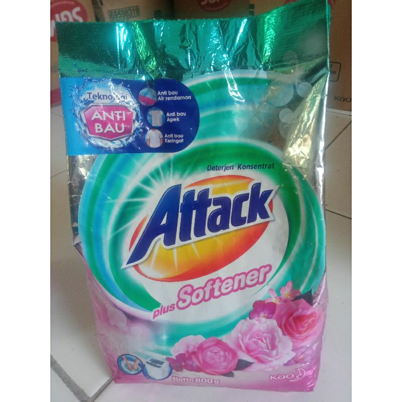 Jual Attack plus softener Detergen bubuk konsentrat Netto 800 gram | Shopee Indonesia
