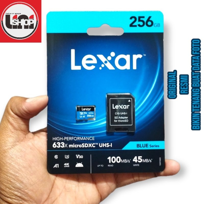 Jual Lexar MicroSd Micro Sd Card + SD Adapter - MicroSHDC Lexar 256GB ...