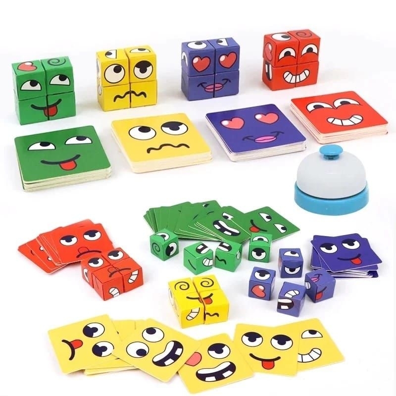 Jual {BG} Mainan Anak Rubik Face Changing Rubik's Cube Puzzle Mainan ...