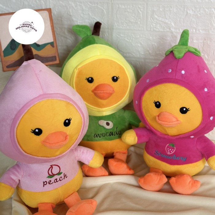 Jual Boneka Mainan Binatang Bebek Duck Custom Avocado Peach Strawberry ...