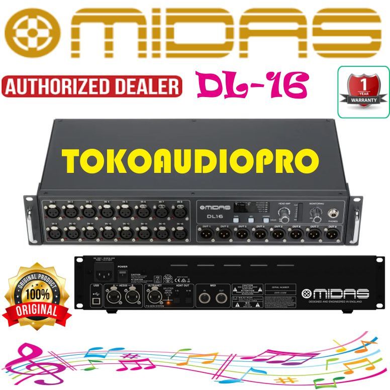 Jual MIDAS DL16 16 Input, 8 Output Stage Box with 16 Midas Preamplifier DL-16 | Shopee Indonesia