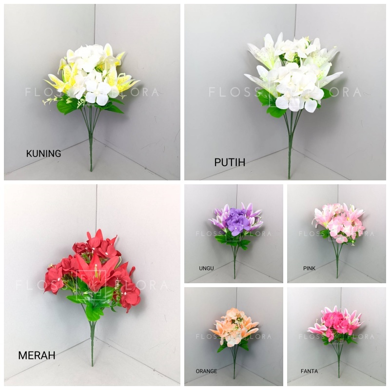 Jual Bunga Artificial / Bunga Palsu / Lily Formosa X7 | Shopee Indonesia