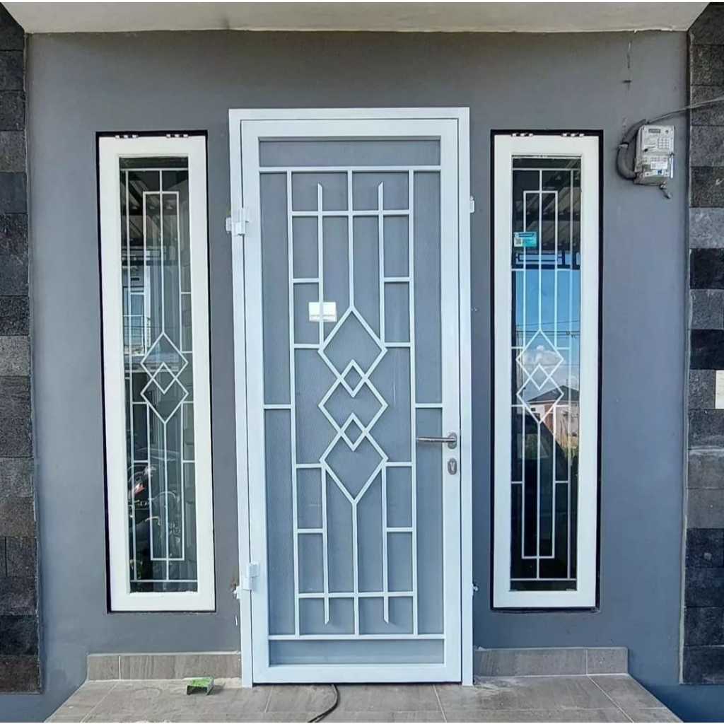 Jual pintu double perset minimalis rangka besi | Shopee Indonesia