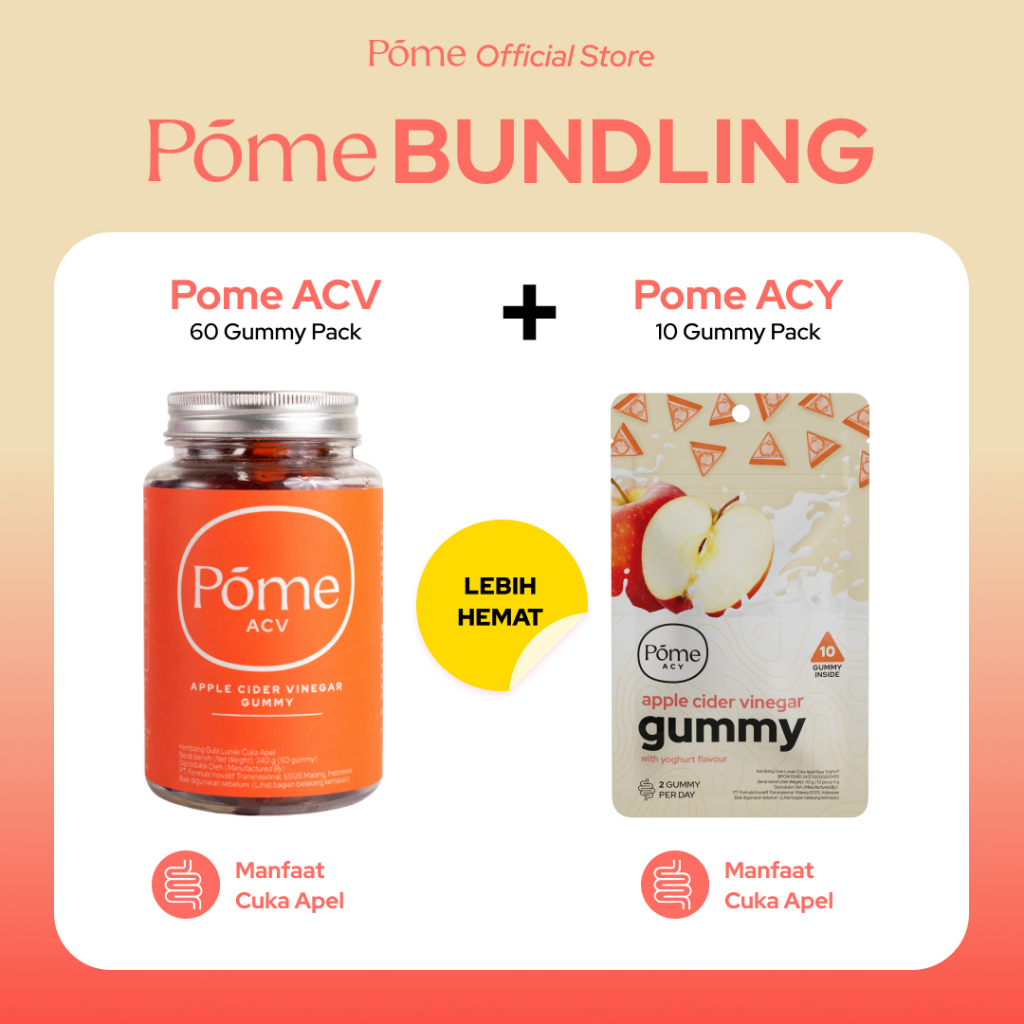 Jual Pome Bundling LEBIH HEMAT - Pome ACV 1 Botol + Pome ACY (Yoghurt ...