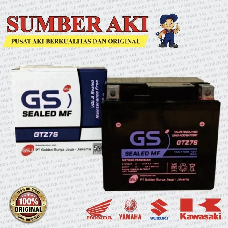 Jual Aki Motor GTZ7S Accu Kering MF VARIO 125/150 BEAT SCOOPY ISS CB150R NMAX SATRIA FU | Shopee ...