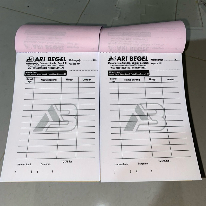 Jual COD | NOTA RANGKAP, 1 WARNA BISA CETAK SATUAN, ISI 100 LEMBAR 1/4 ...