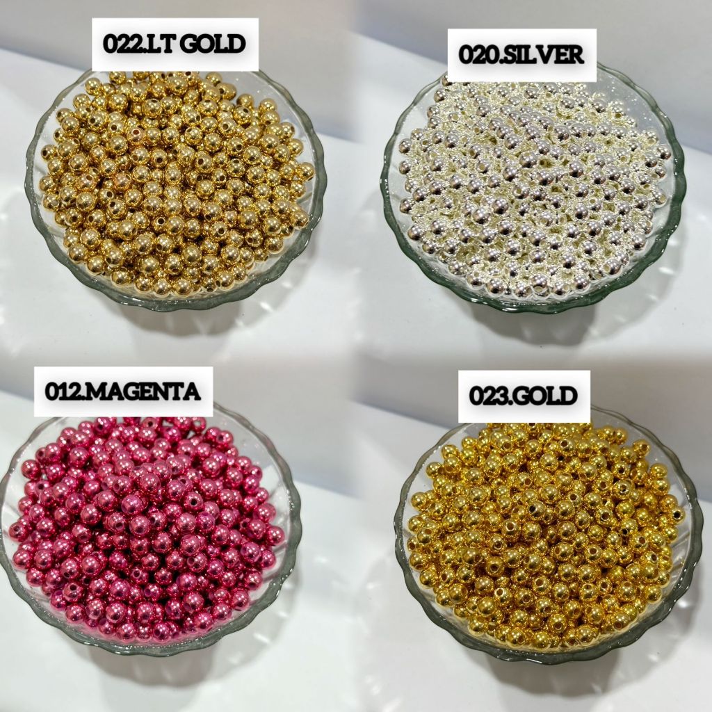 Jual Payet Mutiara Beads 6mm kw1 Jepang, 100 gr, Silver, Gold, Lt Gold ...