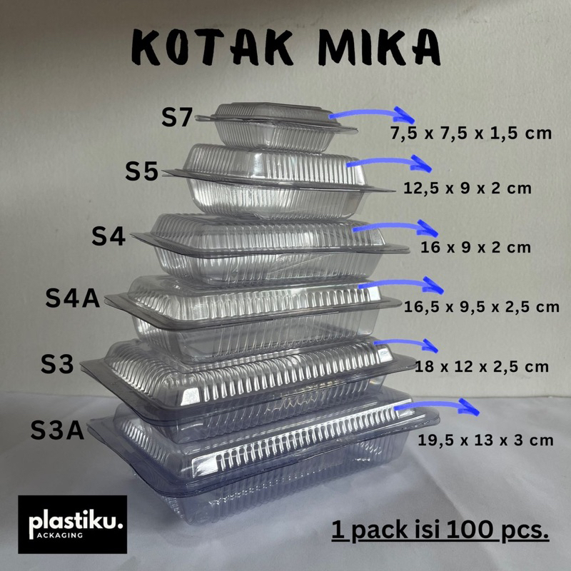 Jual (isi 100) Kotak Kemasan Plastik Sekali Pakai Transparan Kotak Buah ...