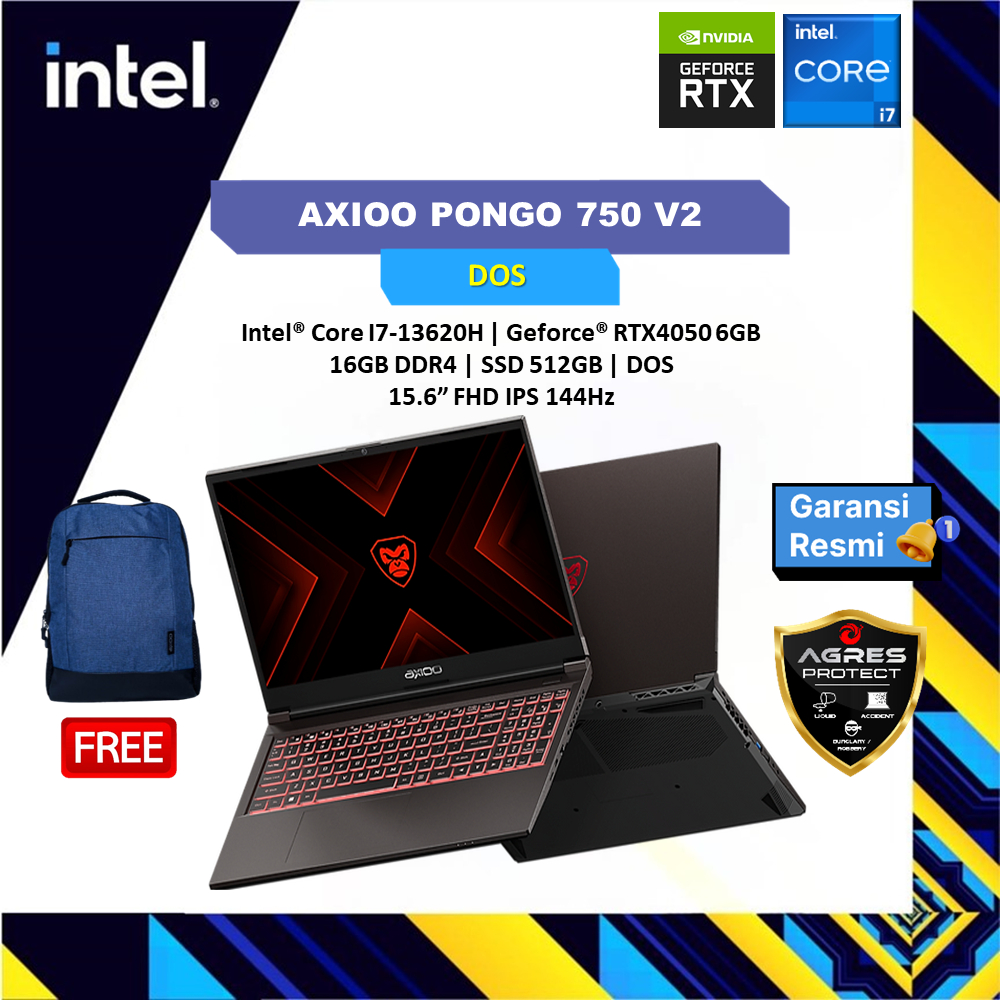 Jual Laptop Axioo Pongo 750 V2 [ DOS ] - RTX4050 I7 13620H 16GB 512GB ...