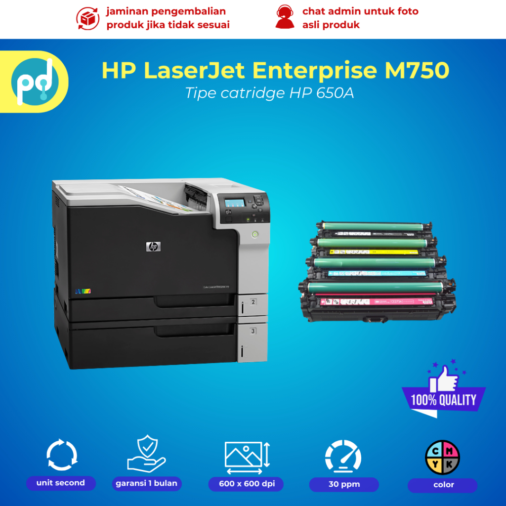 Jual printer hp laserjet enterprise m750 print color cepat kapasitas ...