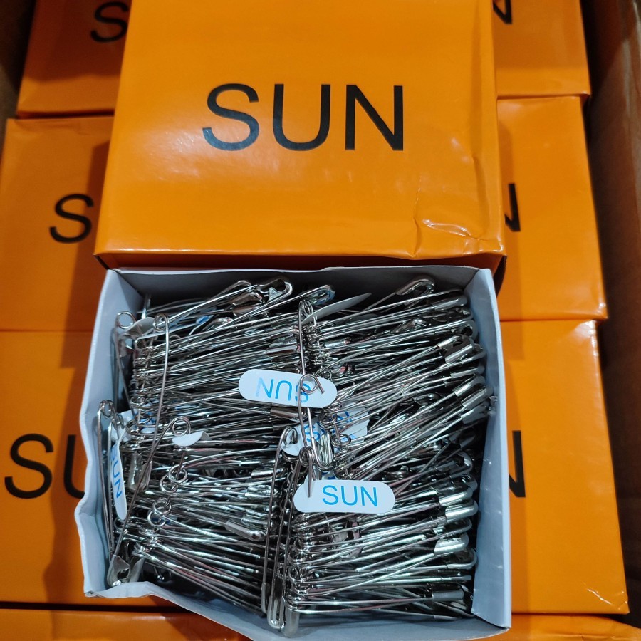 Jual Grosir PerBOX Peniti Jumbo SUN Pin Besar peniti kasur Kecil Campur ...