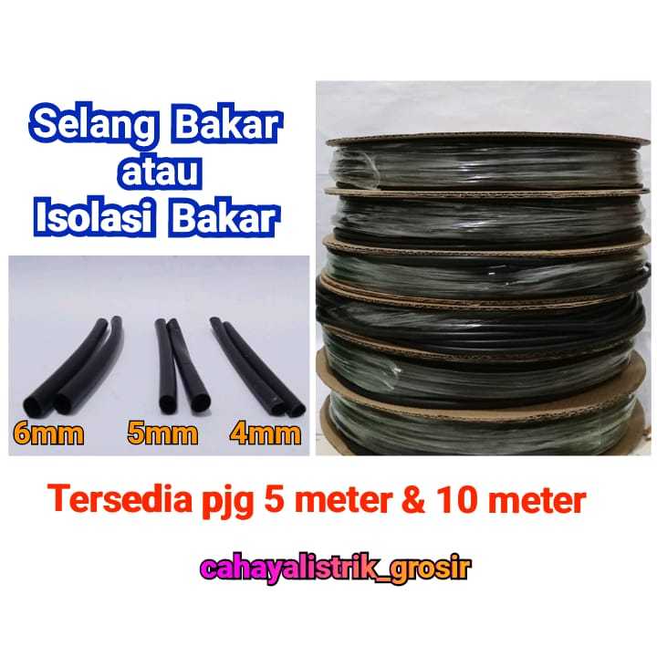 Jual Selang Bakar / Isolasi Bakar Tahan Panas / Selongsong Bakar HITAM ...
