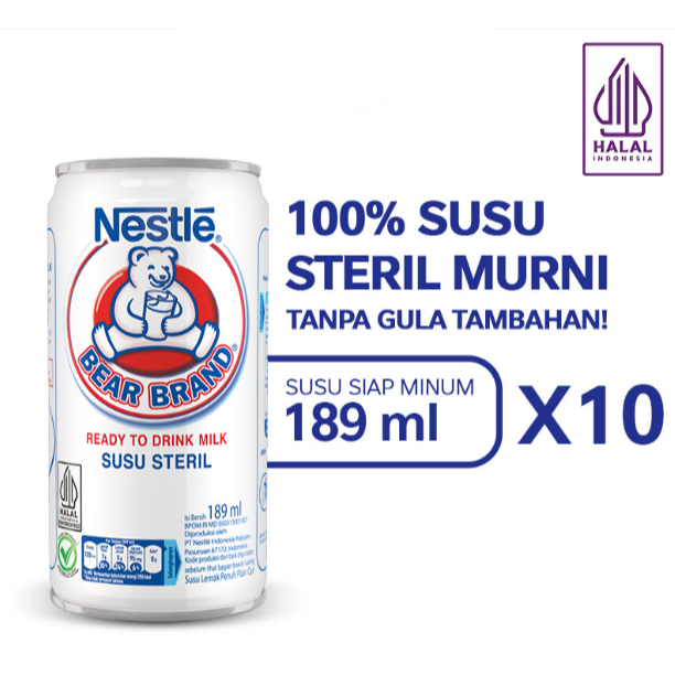 Jual BEAR BRAND Susu Beruang Steril Murni Tanpa Gula Tambahan 189 Ml ...