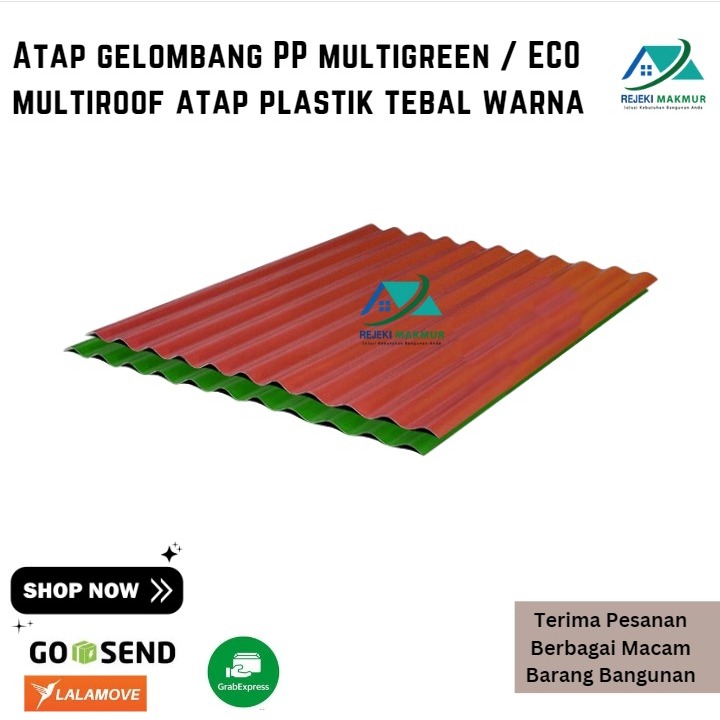 Jual Atap gelombang PP multigreen / ECO multiroof atap plastik tebal ...